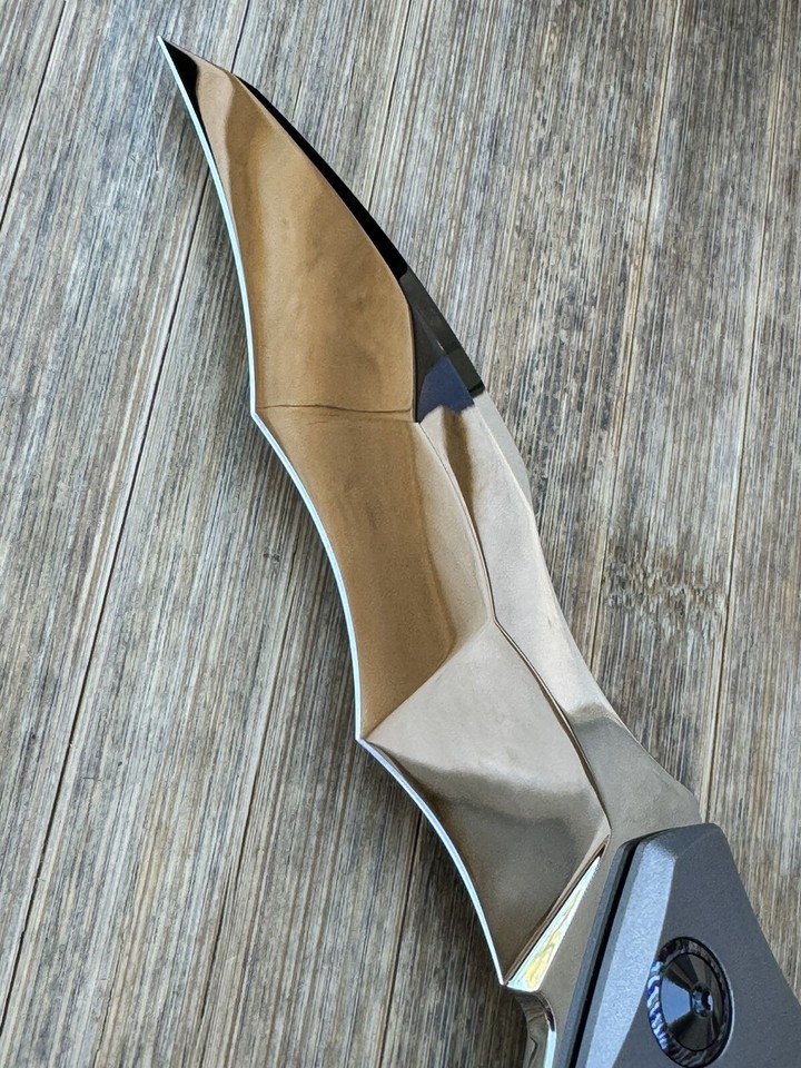 Maxace Knives Mirrored Dragon Titanium Frame Lock Knife M390 Blade ...