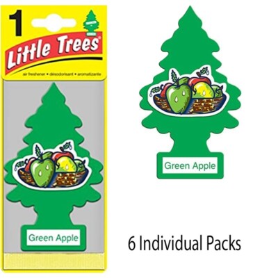 6 Count Little Trees Green Apple Scent Car and Home Hanging Air ...