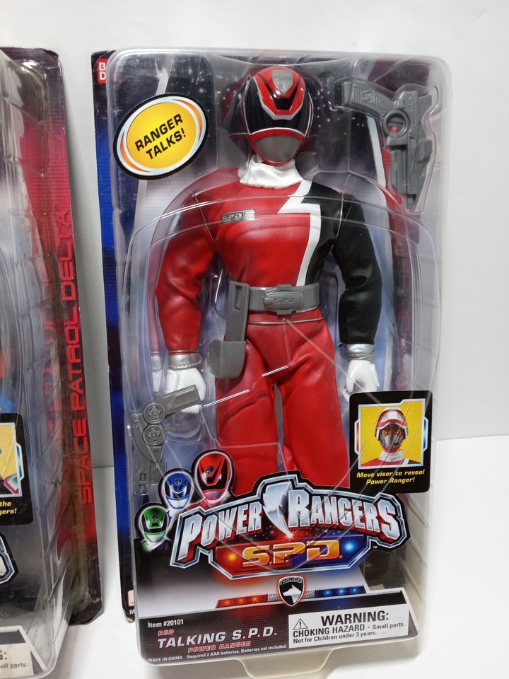 NEW LOT 4 Power Rangers SPD 12" Talking Figures Dolls Blue Red Green ...