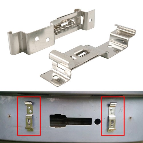 License Number Plate Frame Holder Clips Spring Loaded Bracket For Car ...