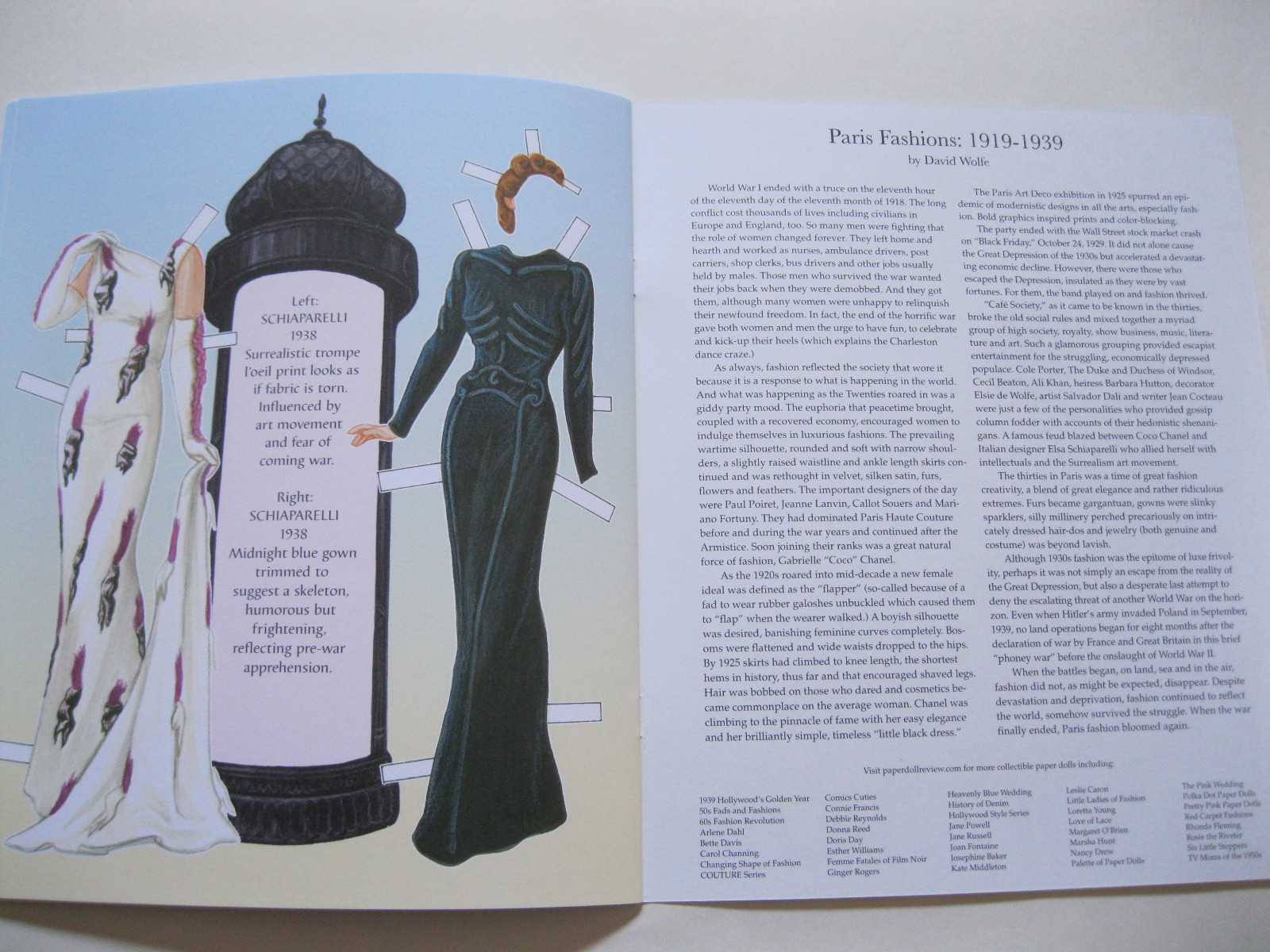 PARIS FASHION Paper Doll Book with French Designer Styles 1919-1939 | eBay