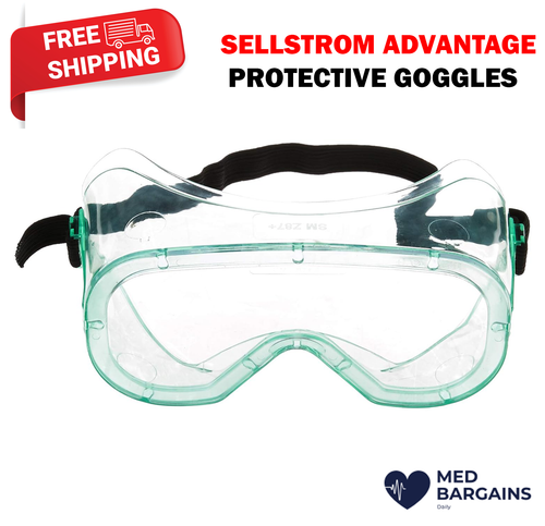 Sellstrom Advantage Series Anti-Fog Non-Vent Safety Goggles w Elastic ...