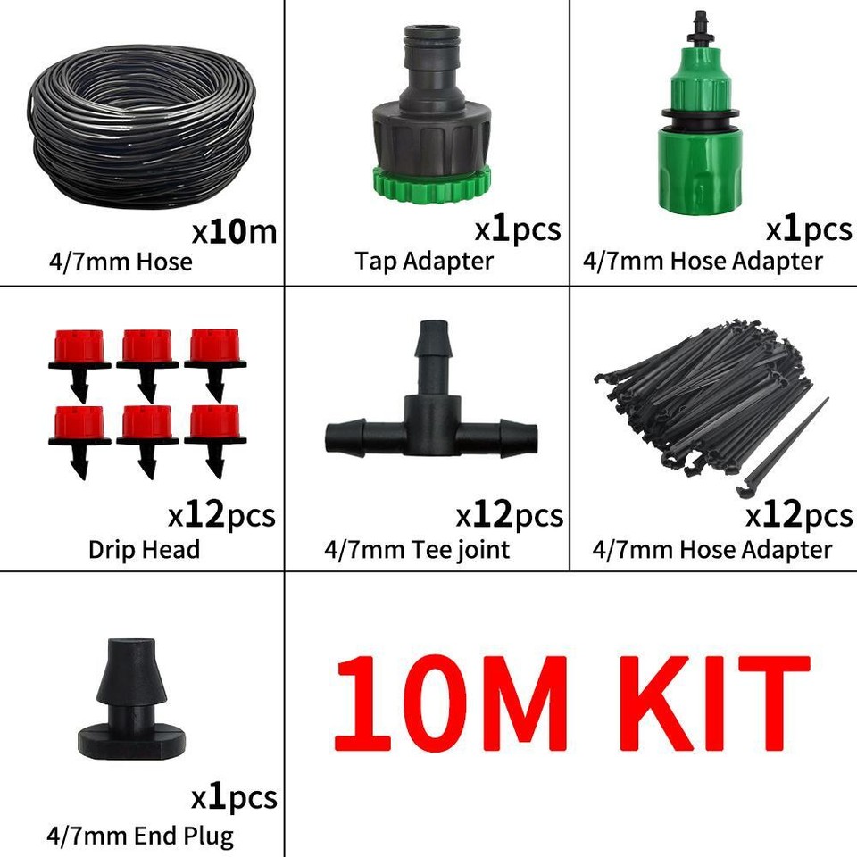 20m Portable Micro Drip System Auto Watering with Adjustable Drippers ...