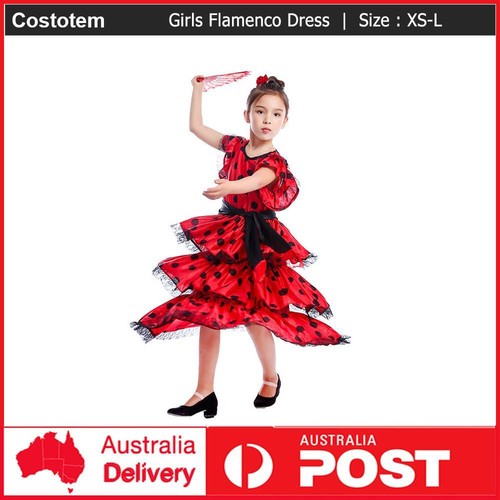 Child Spanish Princess Flamenco Dance Fancy Dress Girl Book Week Party ...