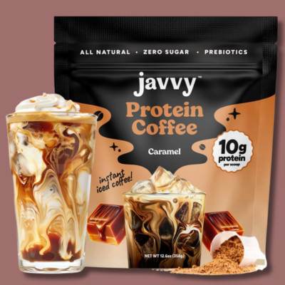 Javy Caramel Protein Coffee - Premium Whey Protein & Instant Iced ...