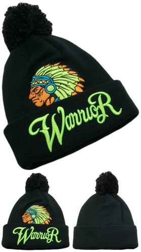 Native Pride New Leader Chief Head Indian Warrior Black Era Beanie Knit ...