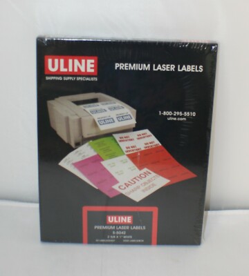 Uline S-5042 Premium Laser Labels White 2 5/8" X 1" 3000 Labels Sealed ...
