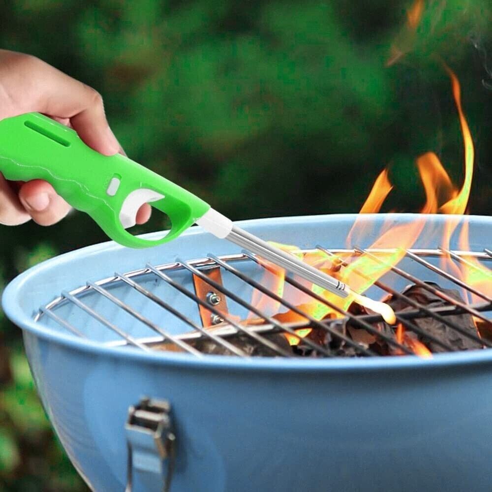 2Pcs Gas Cooker BBQ Camping Lighter Refillable Candle Flame Lock Oven ...