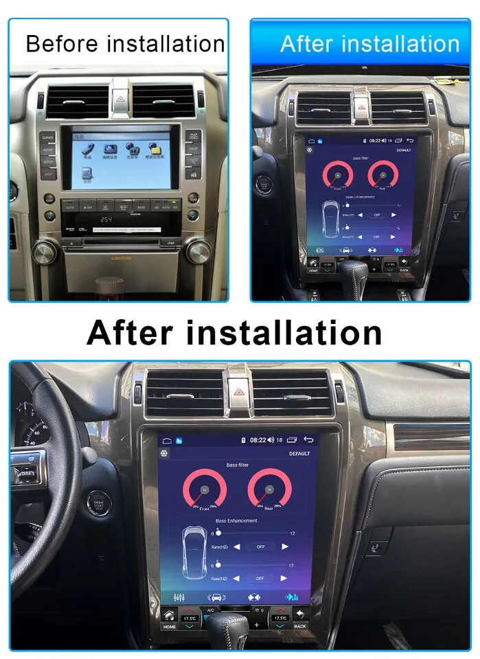 15" Android Car Radio Screen Tesla Style For Lexus GX GX400 GX460 ...