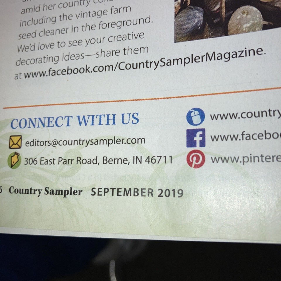 Country Sampler & Country Sampler Farmhouse Style September 2019 | eBay