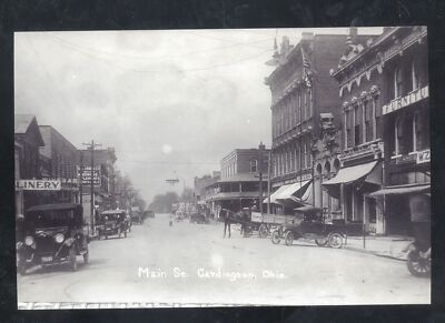 REAL PHOTO CARDINGTON OHIO DOWNTOWN MAIN STREET SCENE POSTCARD COPY | eBay
