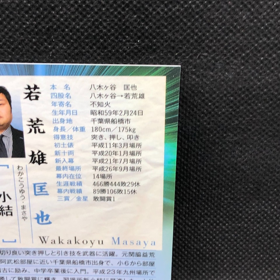 Wakakoyu Masaya sumo wrestling Card 60 Baseball Magagine 2021 Japanese ...