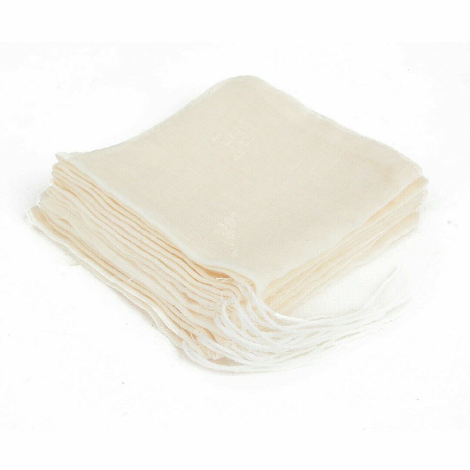 10pcs Cotton Muslin Filter Bag With Drawstring For Cooking Separate ...
