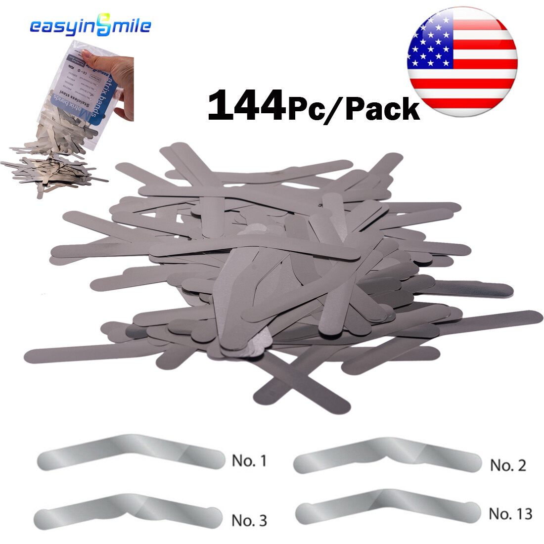 144Pc Dental Universal matrix bands Tofflemire Stainless Steel Matrices ...
