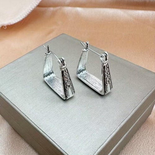 Fashion S925 stamp Bohemian retro rectangular Hoop Snap earrings | eBay