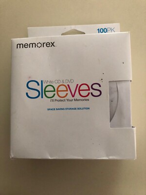 Memorex CD or DVD Paper Storage Sleeves White, 100 Pack, New | eBay