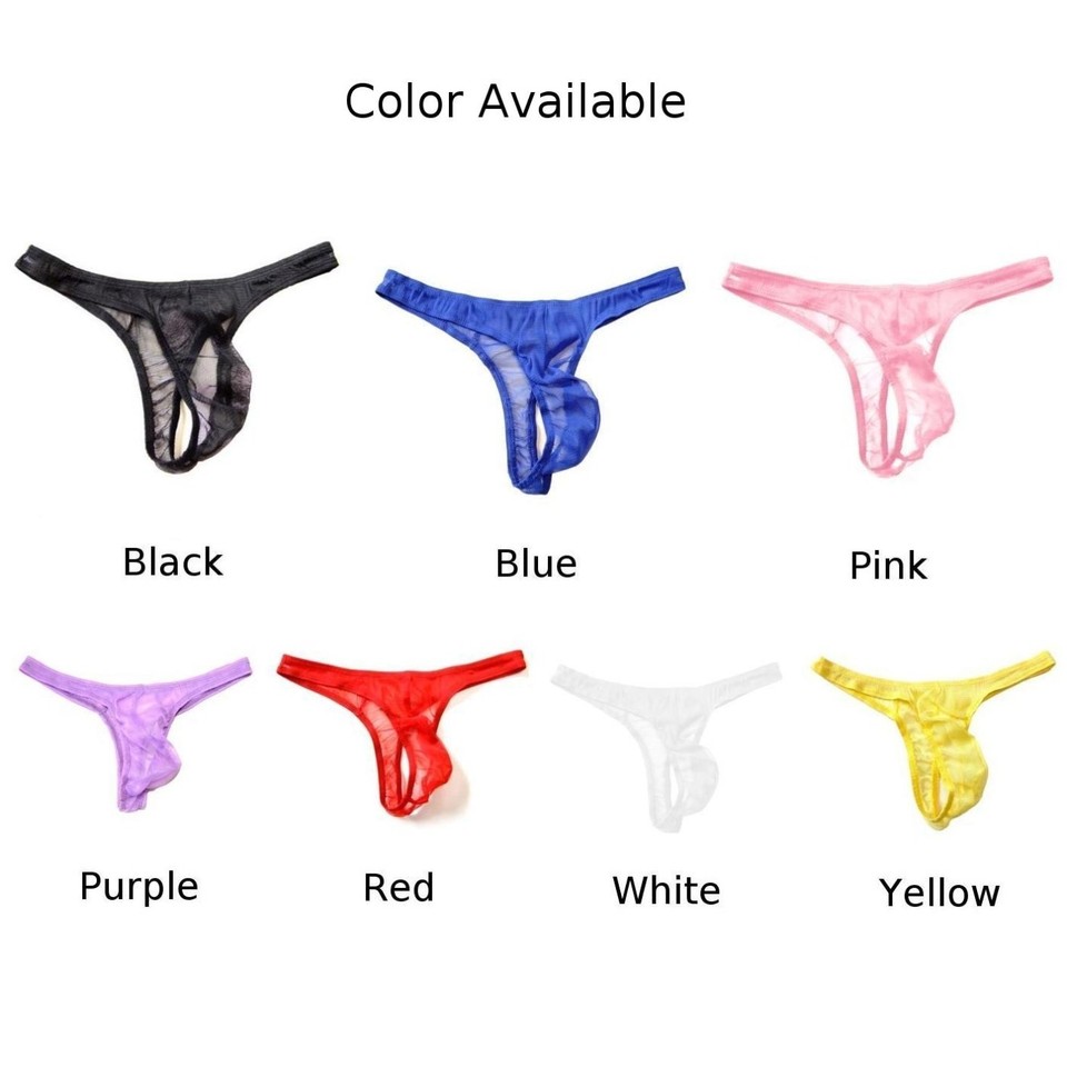 Men Sexy Seamless Breathable Bulge Pouch Shorts Low Rise G-String T ...