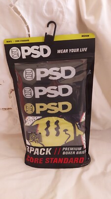 PSD Core Standard Premium Boxer Briefs Warped Smile Check 3 Pk Size Medium - New | eBay