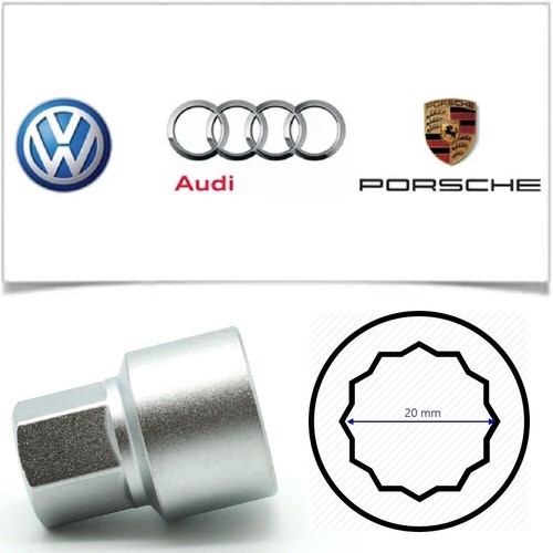 Porsche Wheel Anti-Theft Lock Key 20mm/16spline Rim Lug Nut/Stud ...
