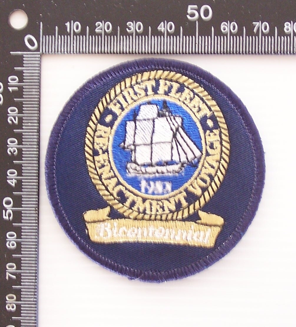 VINTAGE 1988 FIRST FLEET EMBROIDERED SOUVENIR PATCH WOVEN CLOTH SEW-ON ...