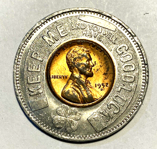 #4993,Encased Penny "Good Luck" Kay Jewelers 1952 D UNC | eBay