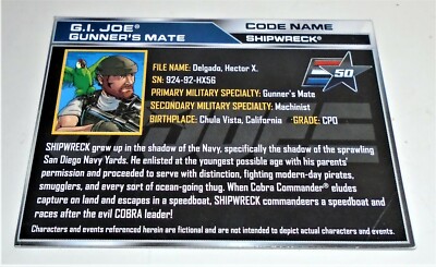 G I JOE File Card I.D. Filecard 2015 Shipwreck V19 (50th) English ...