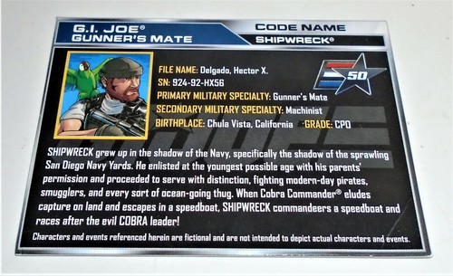 G I JOE File Card I.D. Filecard 2015 Shipwreck V19 (50th) English ...