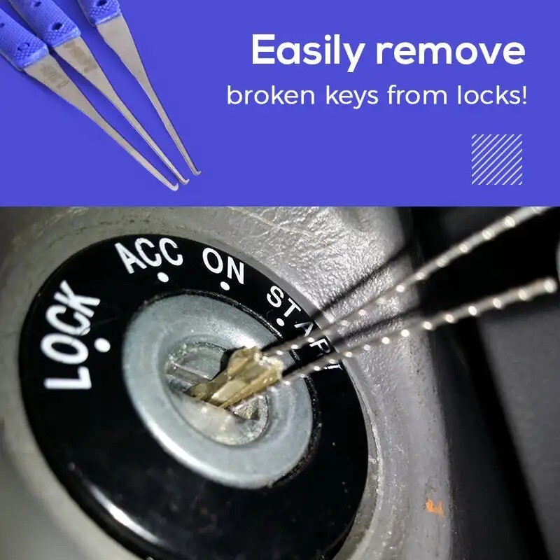 Broken Key Removal Set Locksmith Tool Easy Extract Broken Keys from ...