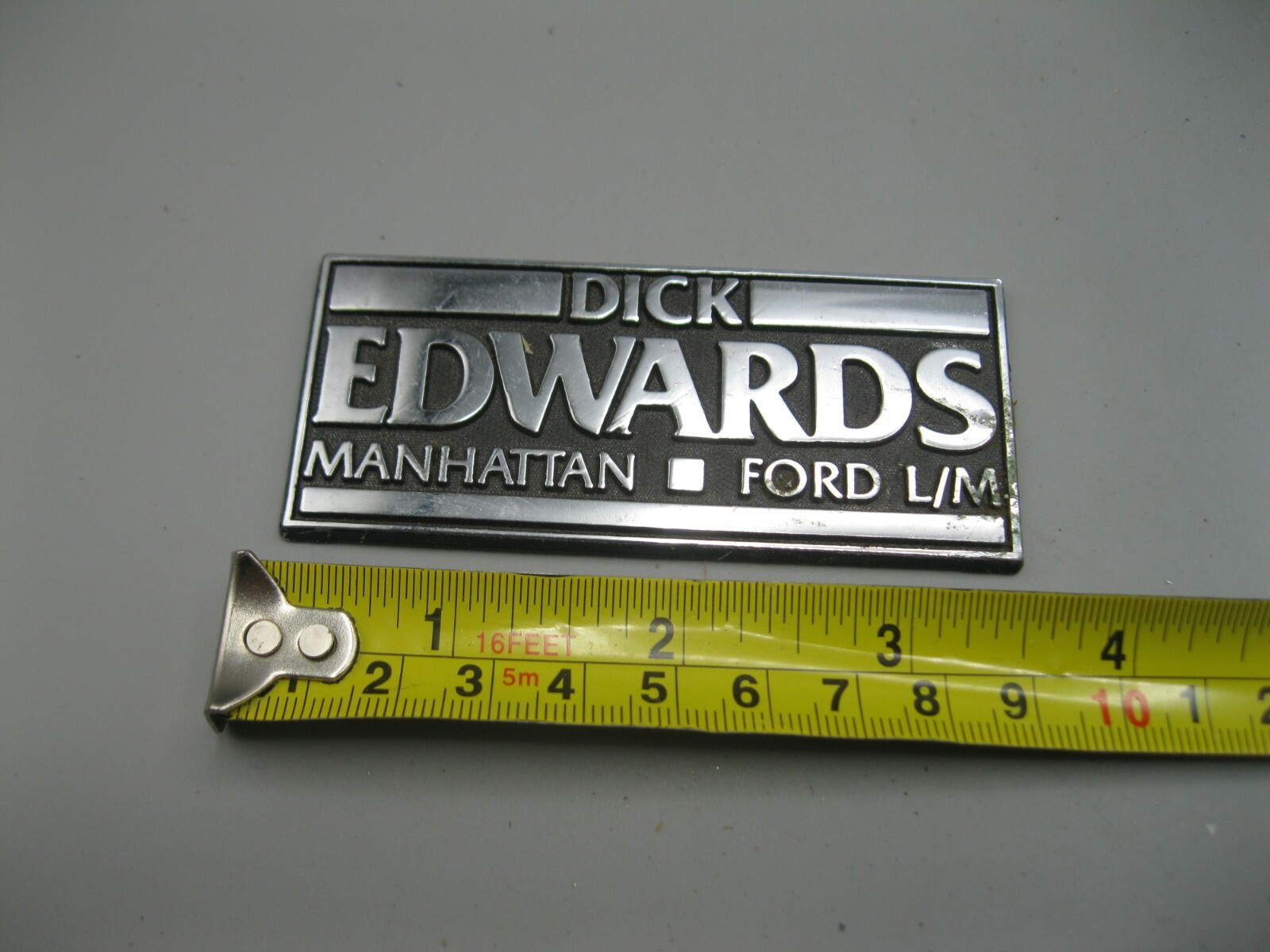 Vintage Metal Dealer / Dealership Emblem / Badge Dick Edwards Manhattan ...