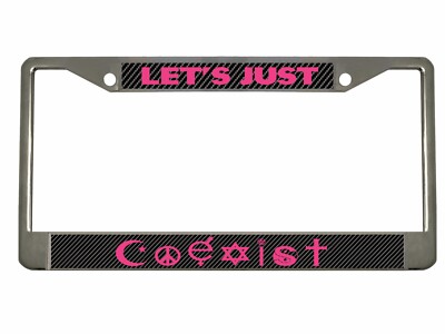 Let's Just Coexist Religious Metal Auto License Plate Frame Car Tag ...
