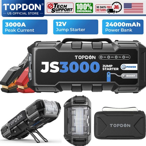 TOPDON JS3000 3000A Jump Starter Portable Battery Booster Jumper Box ...