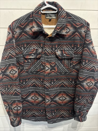 Jachs New York Mens XL Aztec Wool Blend Shirt Coat Jacket Sherpa Lined ...