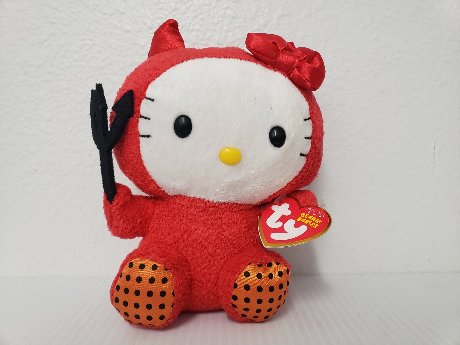 2011 RARE Hello Kitty Ty Beanie Baby in Red Devil Halloween Costume for ...