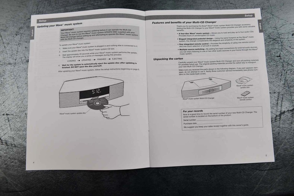 New Bose Wave Music System III Bose Wave Multi-CD Changer Owners Guide ...