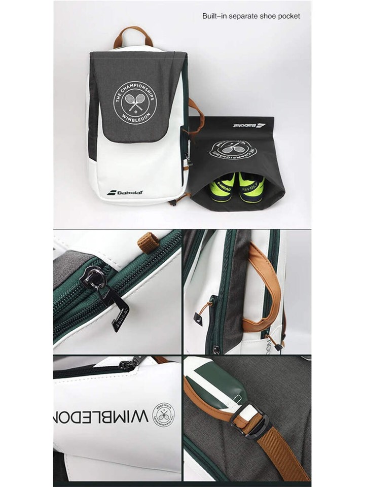 Babolat Foldable Tennis Backpack Wimbledon Edition, 2 Rackets RRP £74. ...