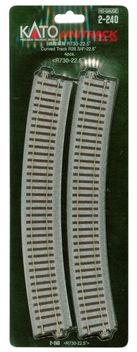 HO gauge curve track R730-22.5 4 Pieces 2-240 Model Railroad ...