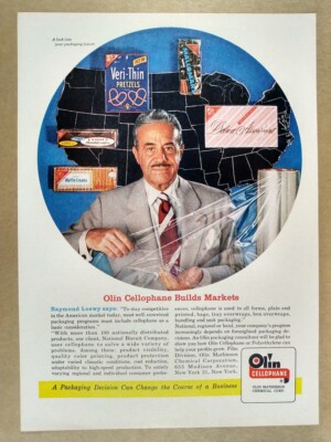 1957 Raymond Loewy photo Olin Cellophane Nabisco Packaging vintage ...