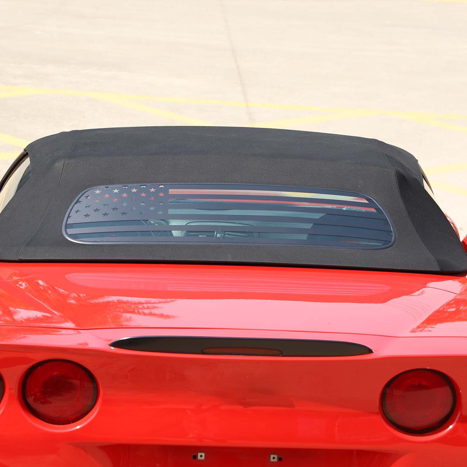 Carbon Fiber Texture Rear Window Glass Decorative Sticker For Corvette ...