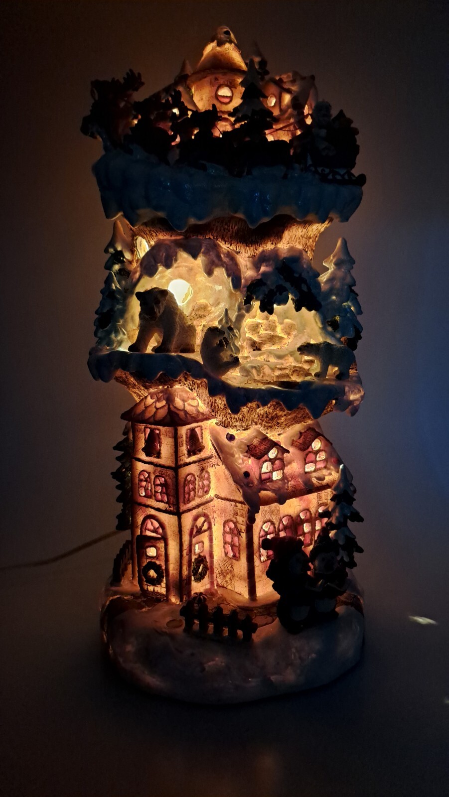 Gingerbread Lighted Tree House Christmas Santa Reindeer Polar Bear 20 ...