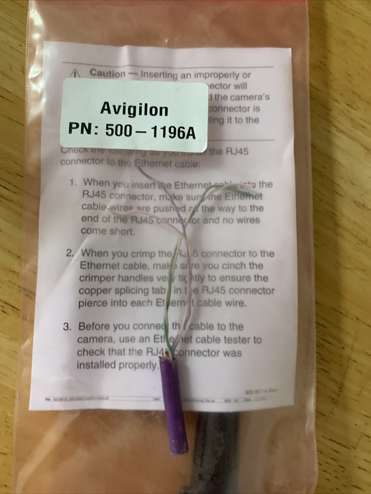 5 Avigilon 500-1196A Cable Accessory For H4 Fish Eye Security Camera ...