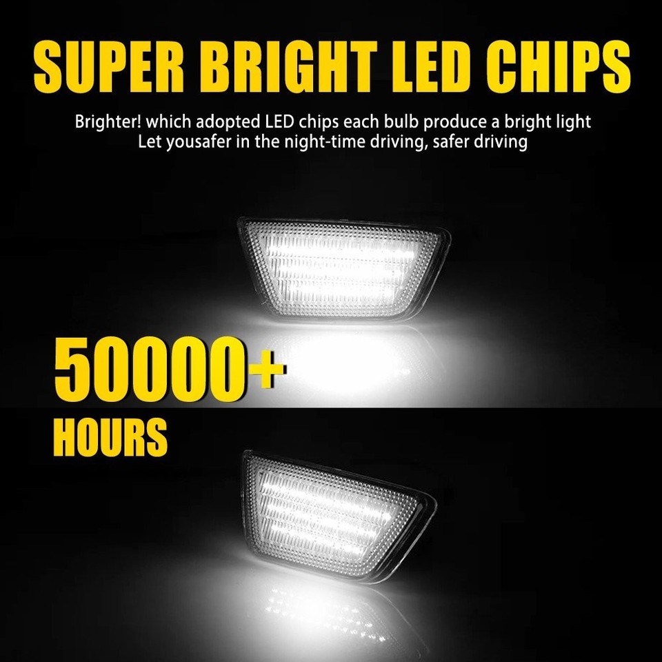 4pc White LED Clear Lens Front Side Marker Light For 2011-15 Chevrolet ...