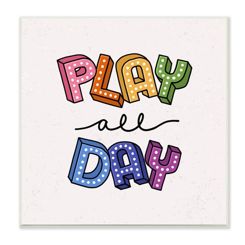 Play All Day Fun Phrase Funk Style Lettering Art by Raye Allison ...