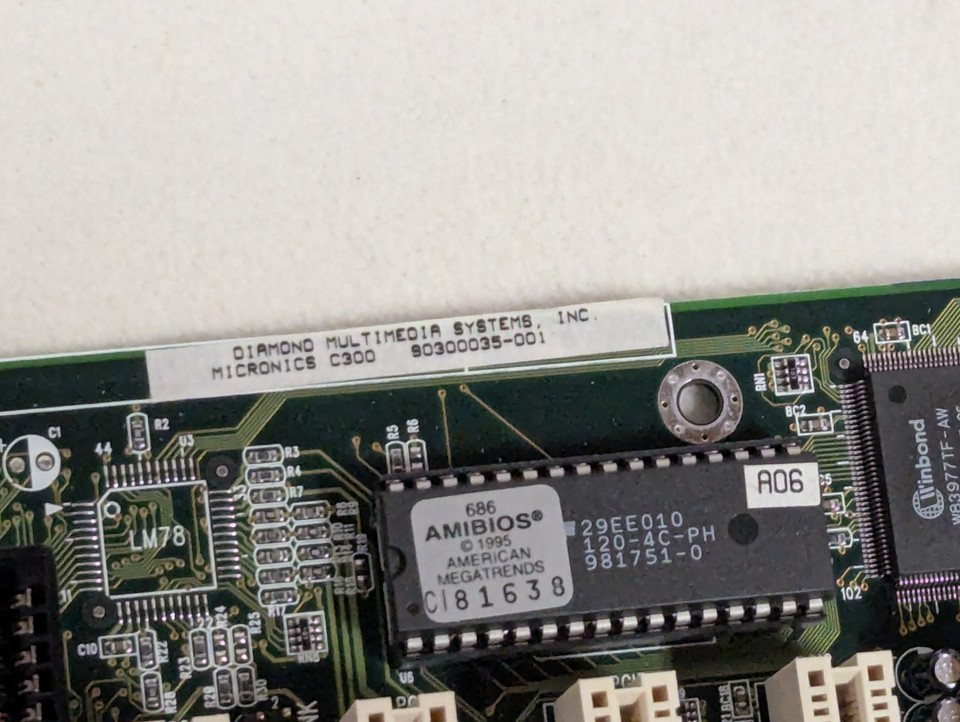 Diamond Multimedia Vtg Motherboard ATX Micronics C300 PCA AGP ISA AMI ...