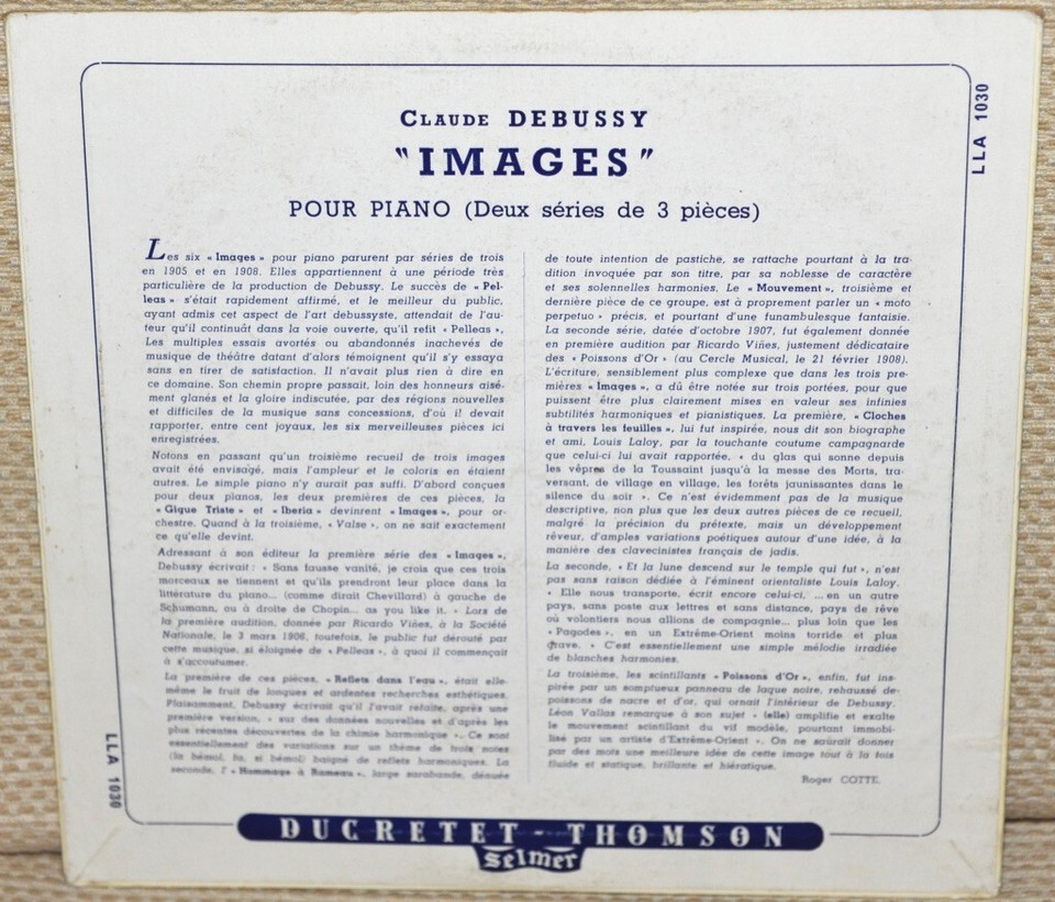 MEGA RARE*Albert FERBER*Debussy : Images *DUCRETET THOMSON LLA1030*9 ...