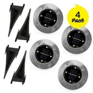 JML Disk Lights Solar Powered Wireless Outdoor Floor Lights Garden ...