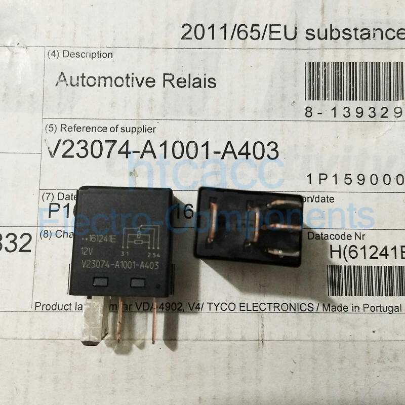 V23074-A1001-A403 Tyco Electronics Automotive Relay 30A 12VDC 5 Pins ...