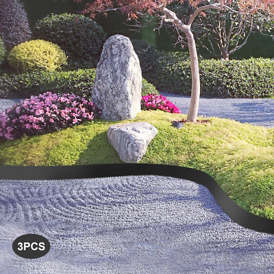 3pcs 40x 8in Garden Backyard Lwan Barrier Steel Landscape Edging Black ...