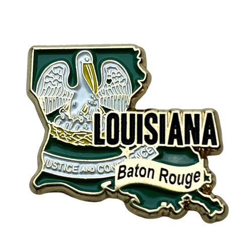 Louisiana State of Flag Capital Baton Rouge 1 inch Hat Lapel Pin AVA ...