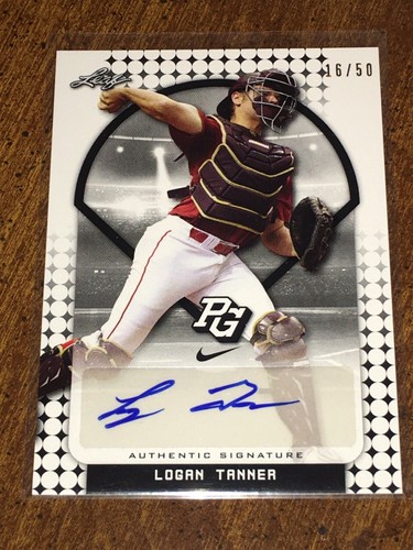 LOGAN TANNER 2018 Leaf PERFECT GAME BLACK Autograph #16/50 MISS STATE ...