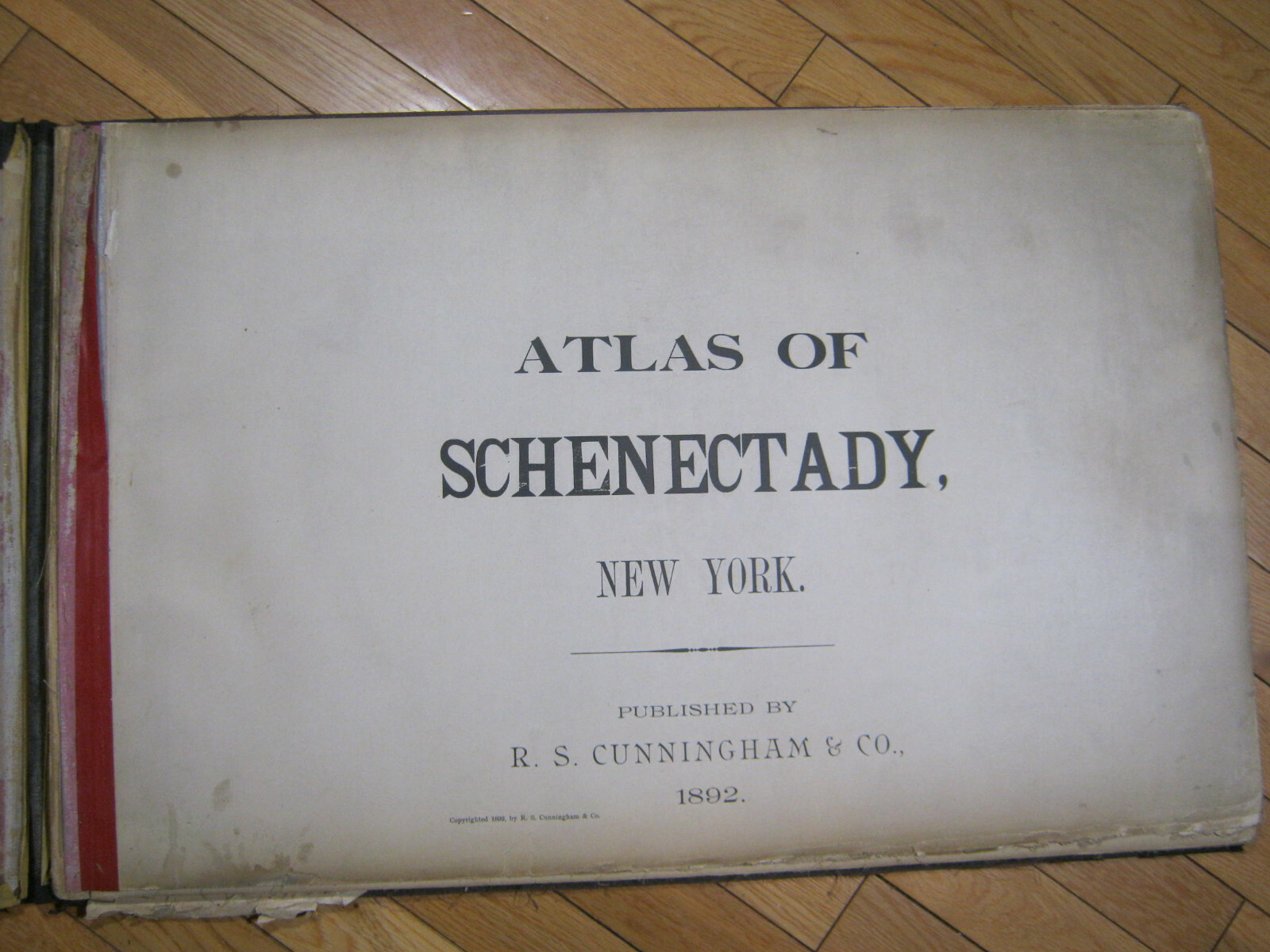 1892 ATLAS OF CITY SCHENECTADY CUNNINGHAM ORIGINAL 18 MAPS 17.5 X 26 ...